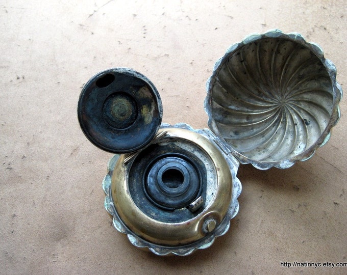 Antique Bronze Travel Ink Well - Etsy