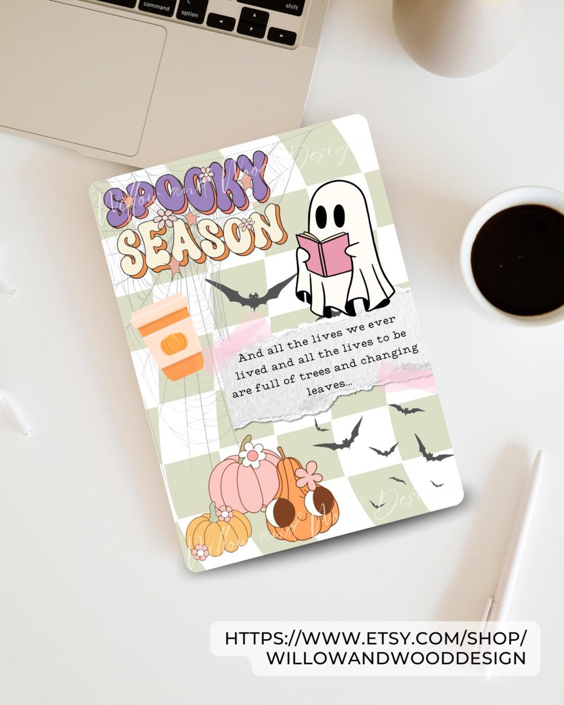 Kindle Paperwhite Fall Background Insert for Clear Case Spooky Season ...