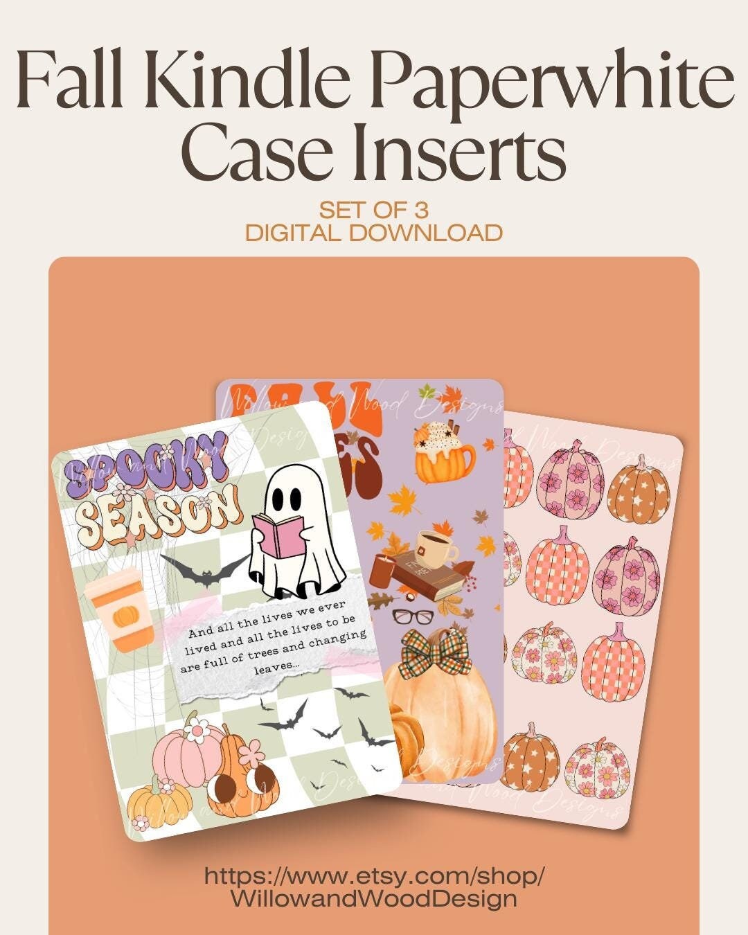 Kindle Paperwhite Fall Background Inserts for Clear Case - Etsy