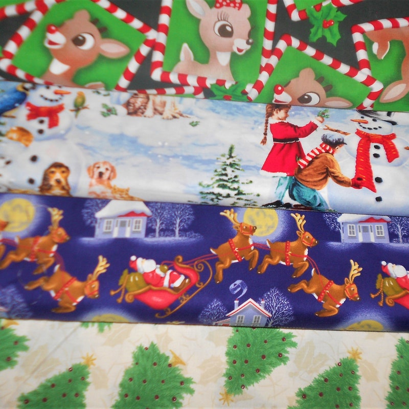 Rudolph Fabric - Etsy