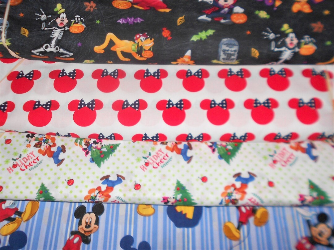 MICKEY Mouse FABRICS. #5 Sold INDIVIDUALLY Not as a Group, by the Half ...