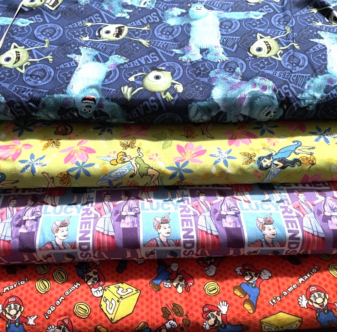 Character Fabrics #4 Monsters Inc, Tinkerbell, I Love Lucy, Nintendo ...