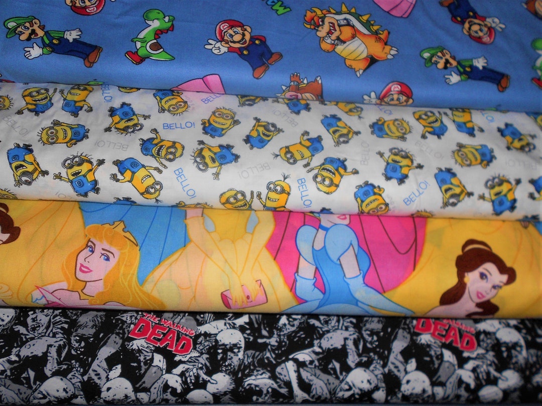 Character Fabrics #3 Nintendo, Minions, Disney Princess', Walking Dead ...