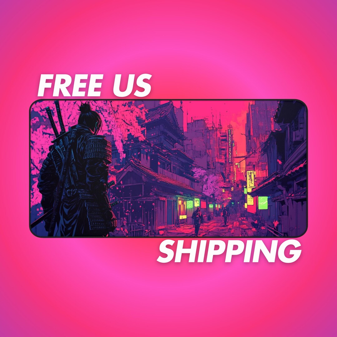 Cyberpunk Ronin | Neon Samurai Japanese Style Mousepad | Gaming Mouse ...