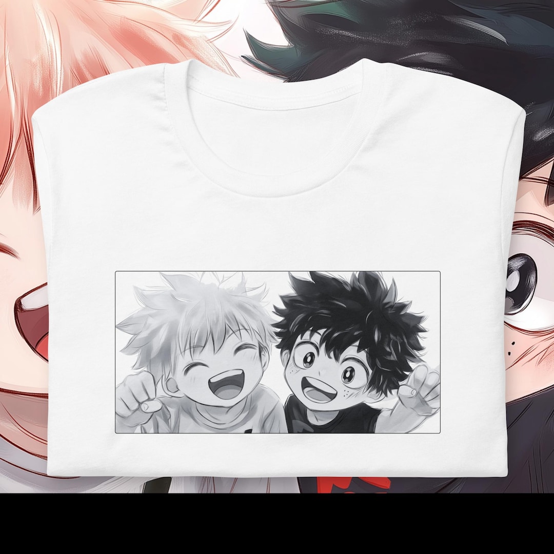 Izuku Midoriya and Katsuki Bakugo T-shirt | Fan Merch of Deku | My Hero ...