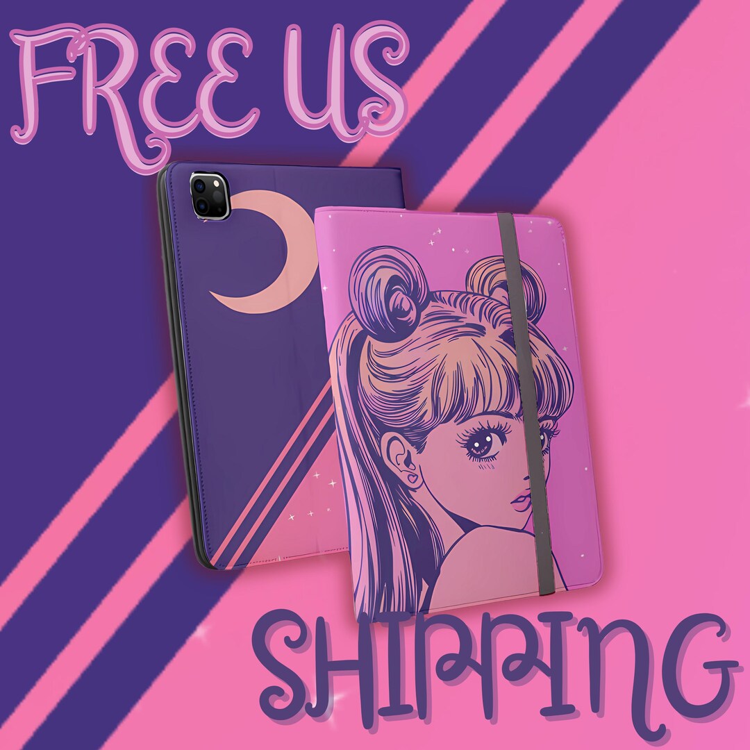 Anime Girl Tablet Folio Case | Cute Anime Design | Kawaii iPad iPad Pro ...