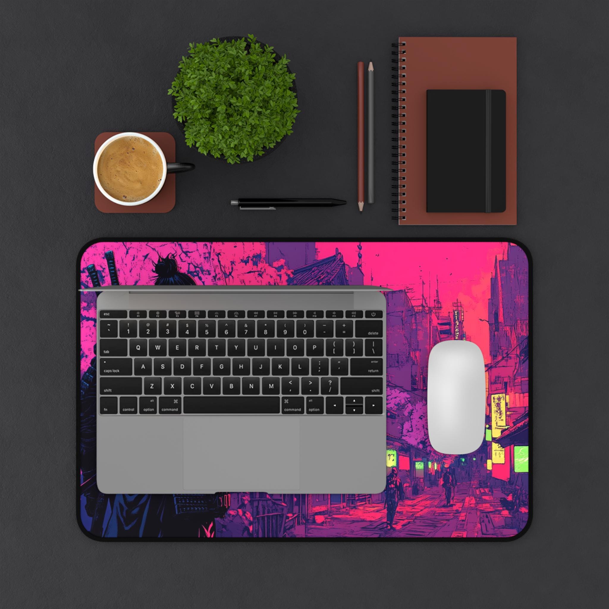 Cyberpunk Ronin | Neon Samurai Japanese Style Mousepad | Gaming Mouse ...