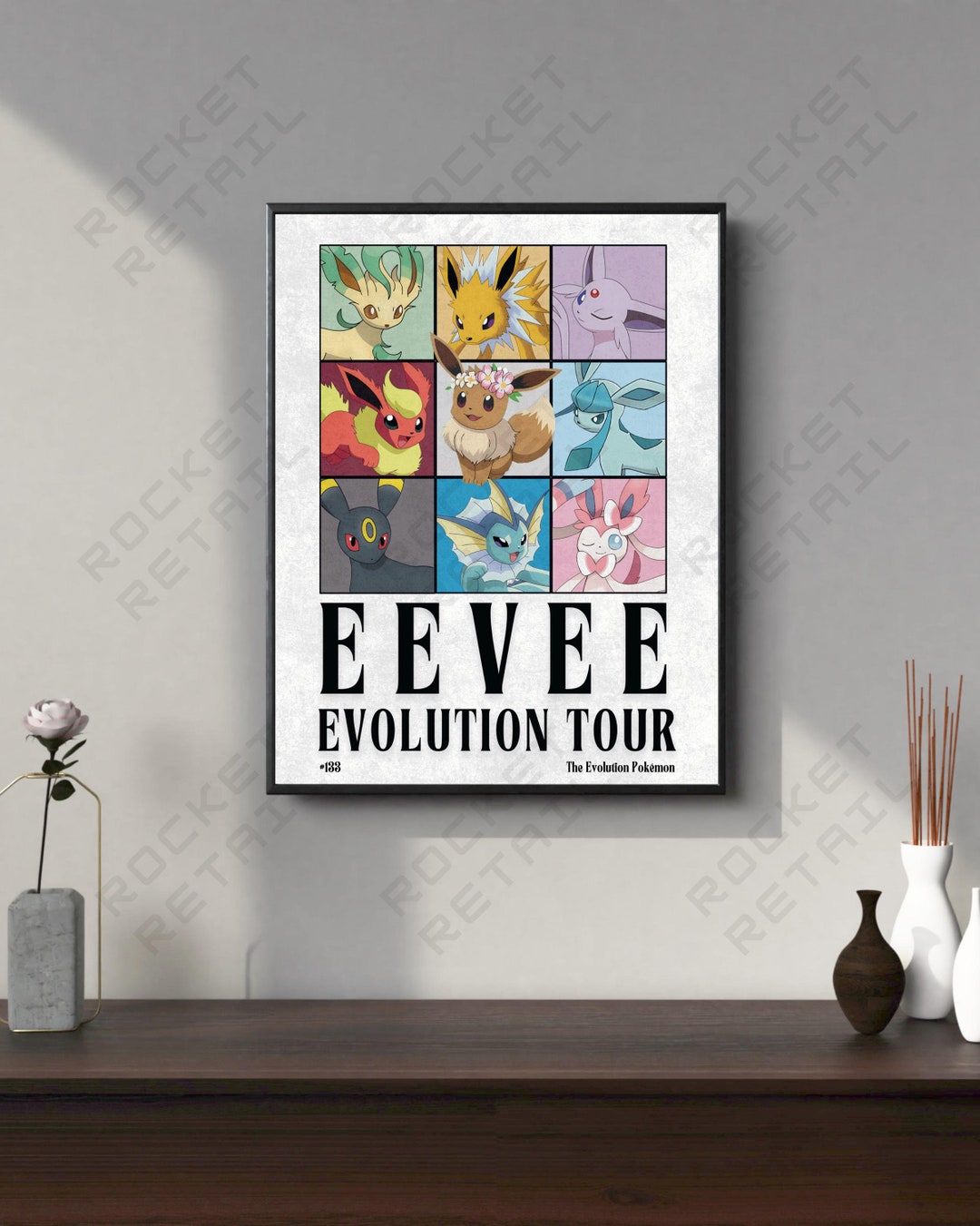 Pokemon Eevee Evolution Tour Poster, Video Game Poster, Gaming Room ...