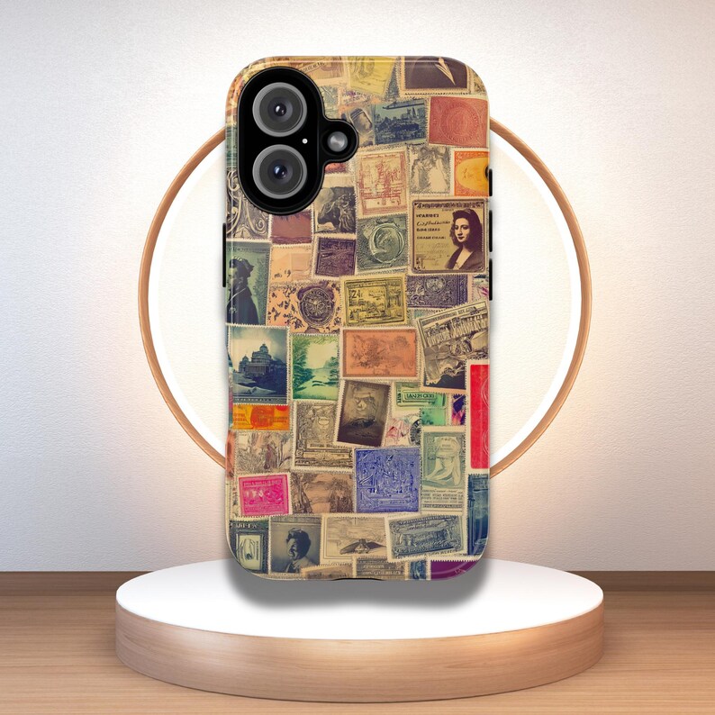 Art Stamp Collage Phone Case, Vintage Aesthetic Phone Cover for iPhone ...