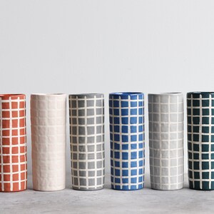 Matte Grid Vase Ready to Ship - Etsy