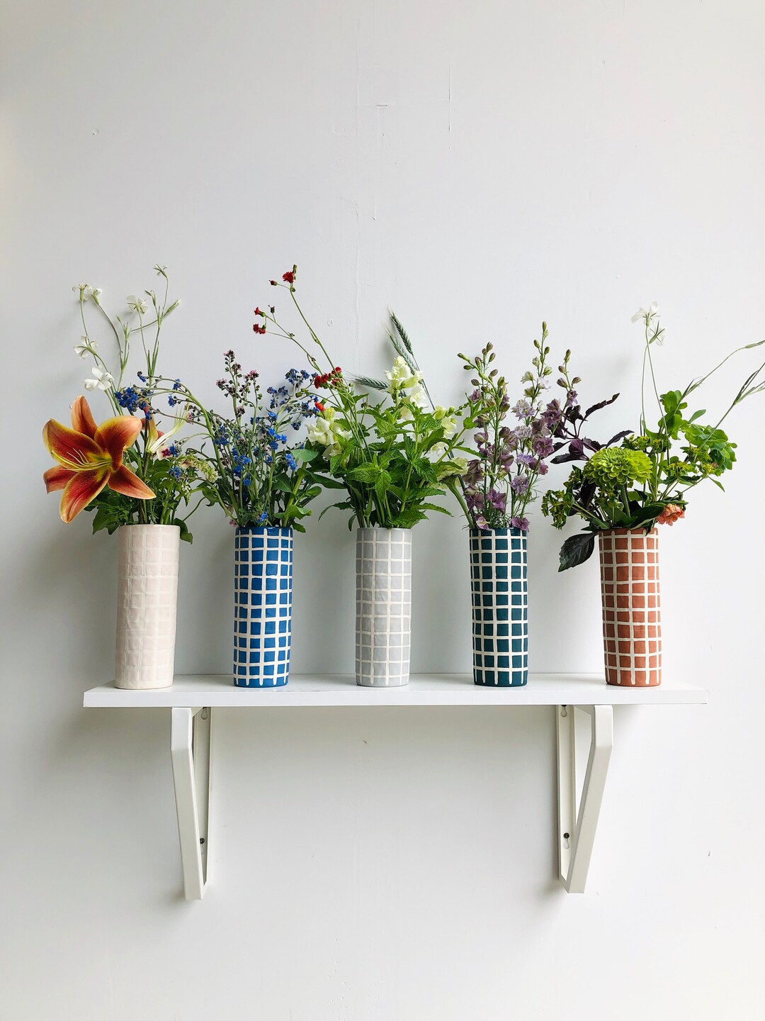 Matte Grid Vase Ready to Ship - Etsy