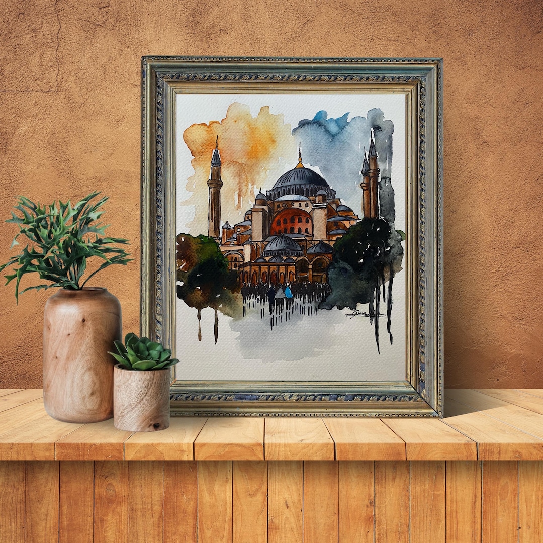 Hagia Sophia Watercolor Painting/ Istanbul Art/ Modern Istanbul ...