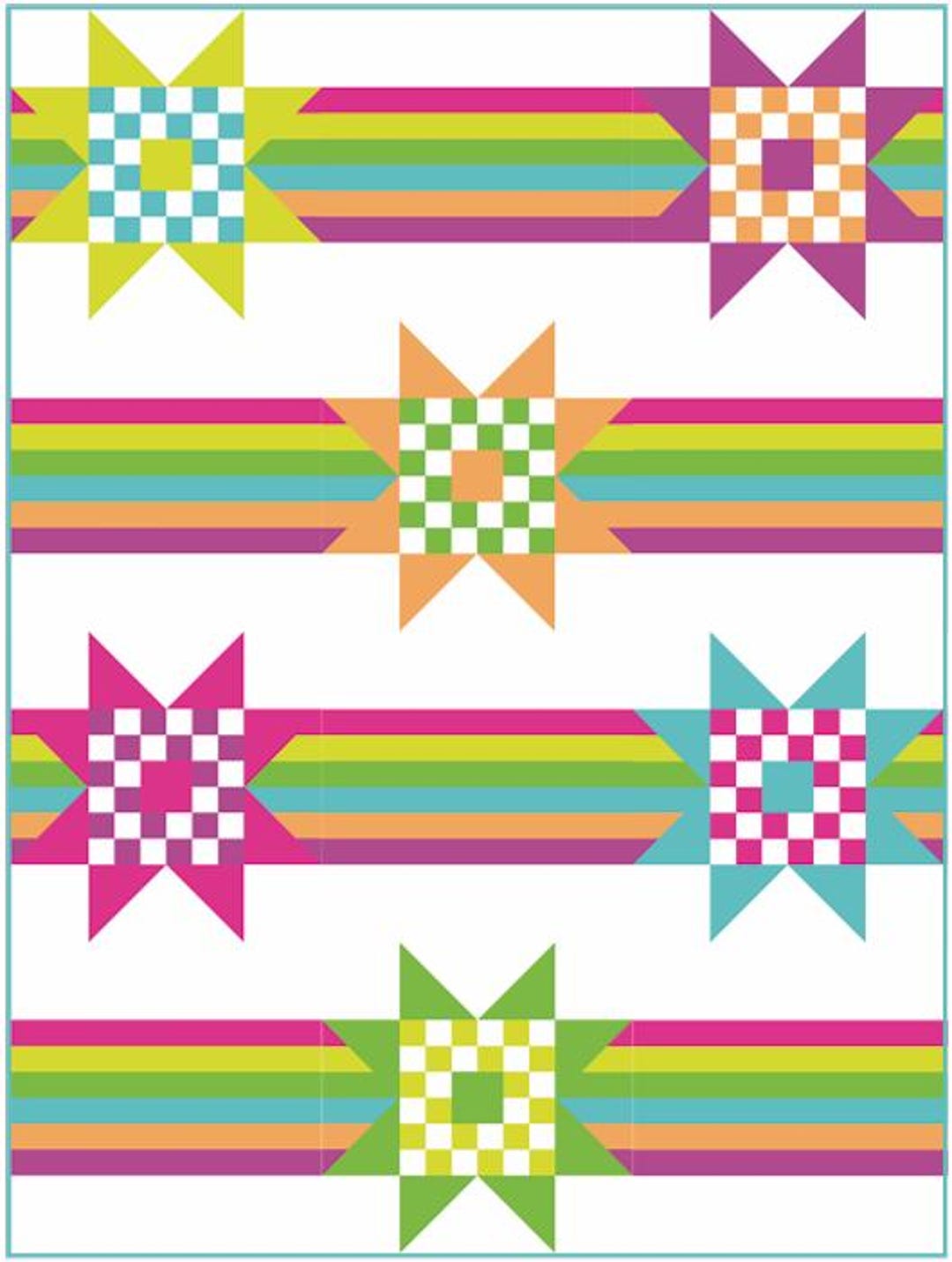 Disco Stripes Quilt Pattern - Beginner Friendly Quilt Pattern Fpdf ...