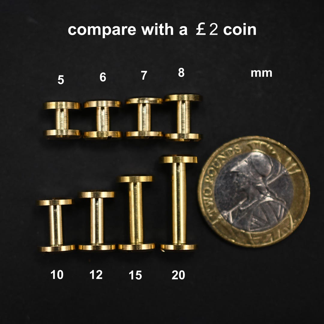SILMEN Flat Head Solid Brass Chicago Screw Rivets 10 Pcs for Belt ...