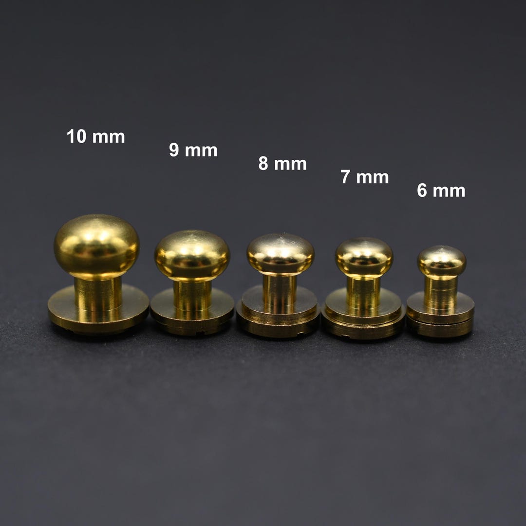 SILMEN Solid Brass Sam Browne Stud Screw Rivets 10 Pcs for Leathercraft ...