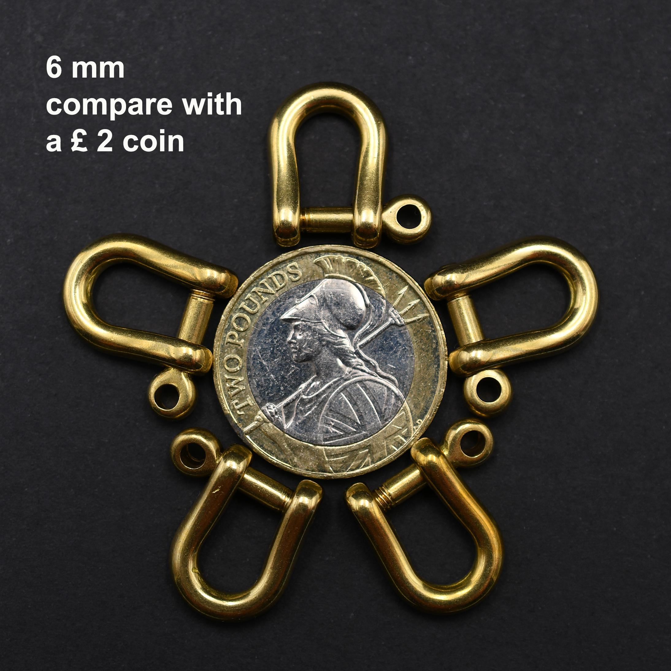 SILMEN Solid Brass Anchor Shackles W/screw Pin Japanese Style 5 Pcs for ...