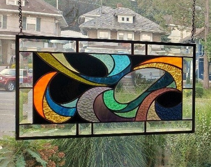 GRACEFUL RHAPSODY Stained Glass Window Panel signed and - Etsy