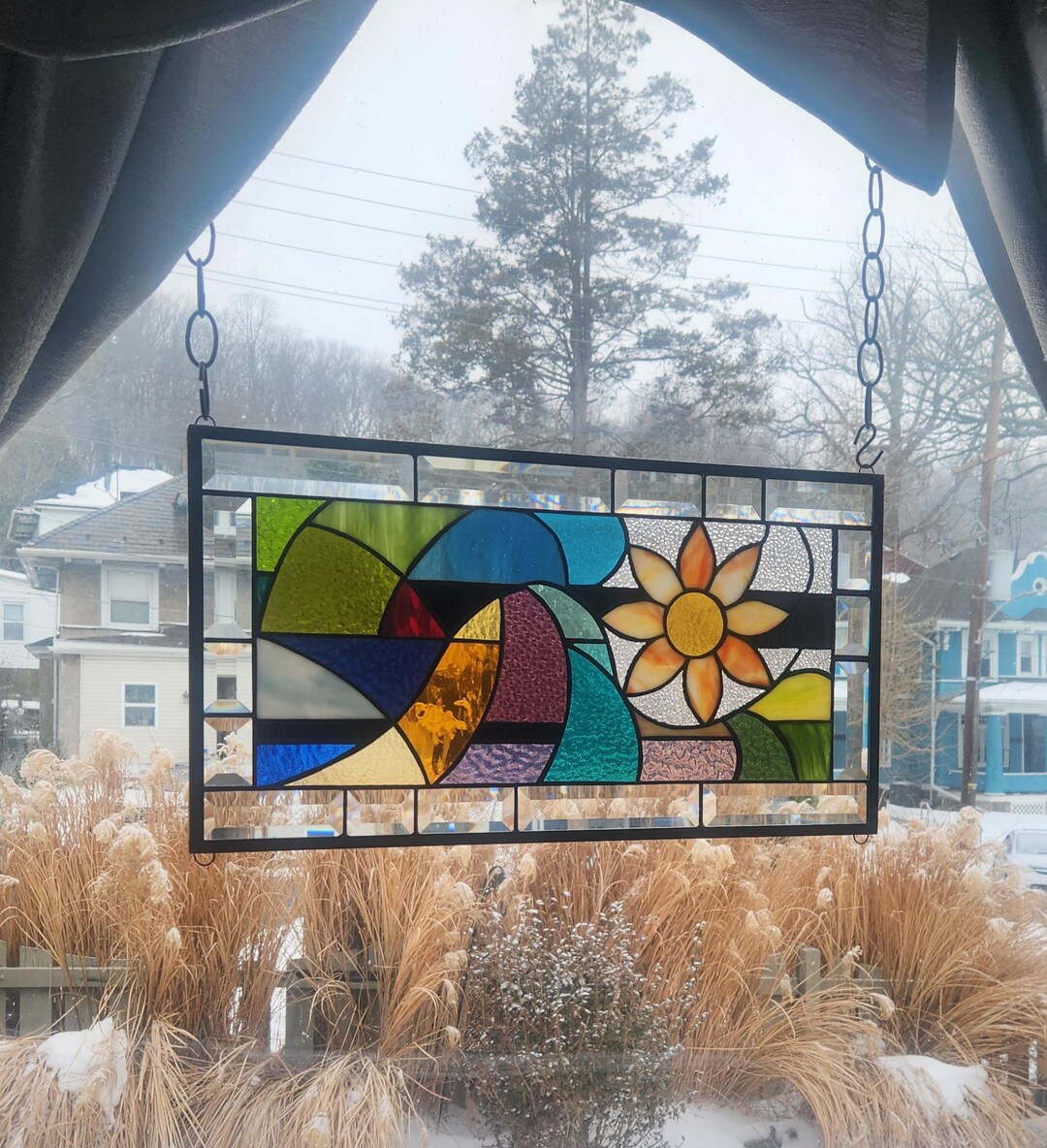 SPRING is JUST AHEAD Stained Glass Window Panel(signed and Dated) - Etsy