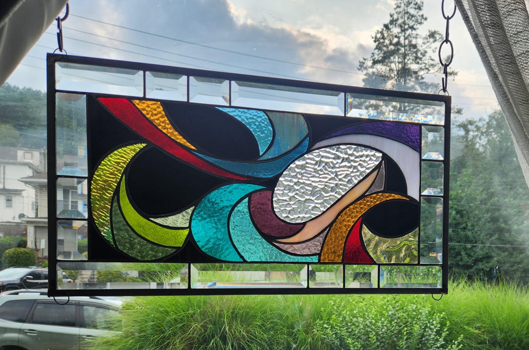 GRACEFUL RHAPSODY Stained Glass Window Panel (signed and Dated) - Etsy