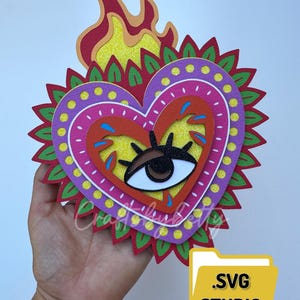 Mexican Sacred Heart SVG: 3D Layered Milagros (digital File) - Etsy