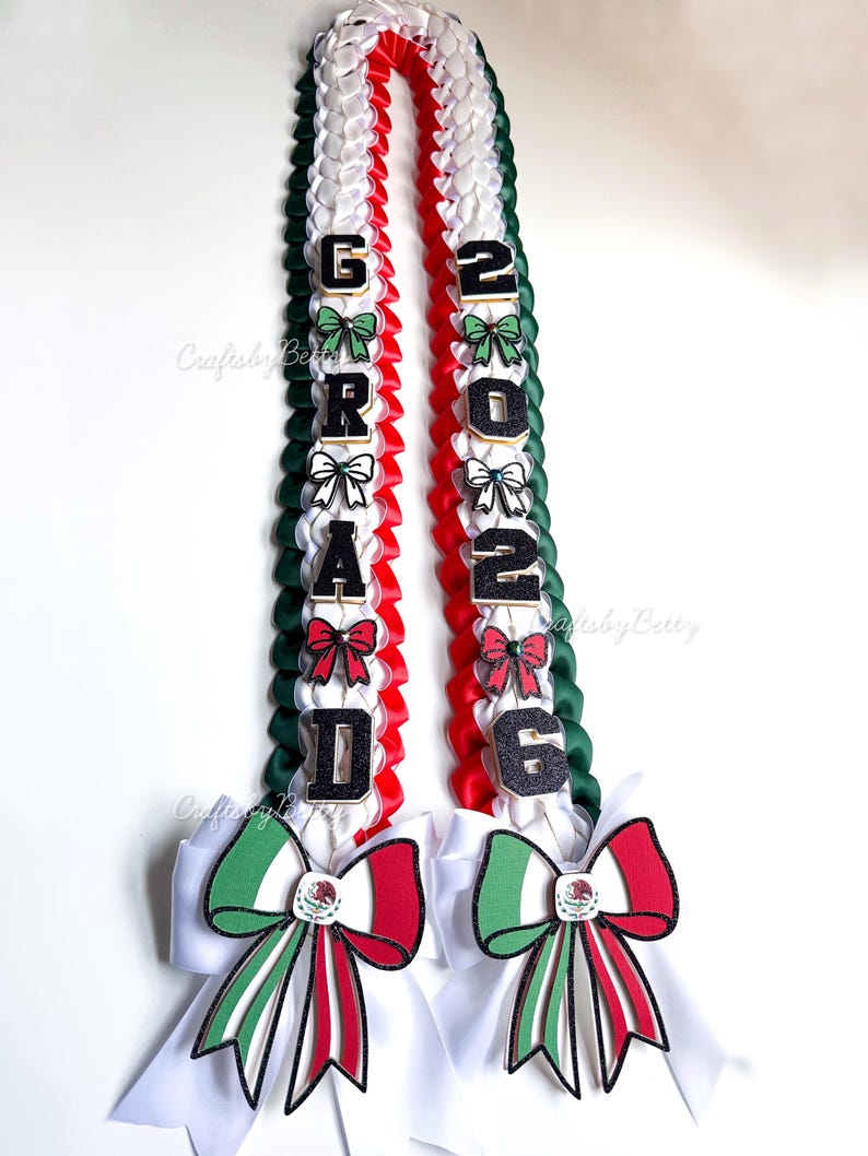 Handmade Mexican Grad Lei – Ribbon Lei With Glitter Letters - Etsy