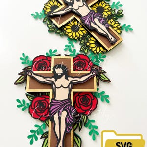 Jesus on Cross SVG: Catholic Sacred Heart SVG Files (instant Download ...