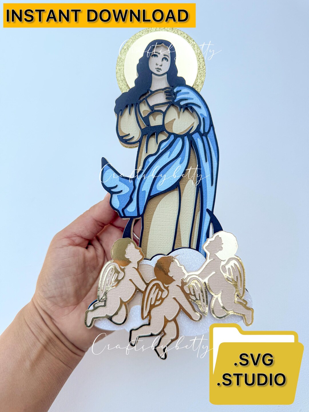 Immaculate Conception SVG: Layered Virgen Mary Cut File (digital ...