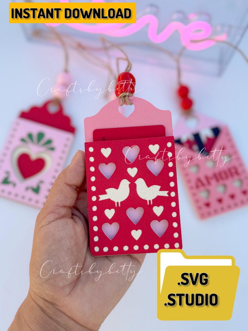 Valentine's Day Gift Card Tag SVG Bundle (digital Download) - Etsy
