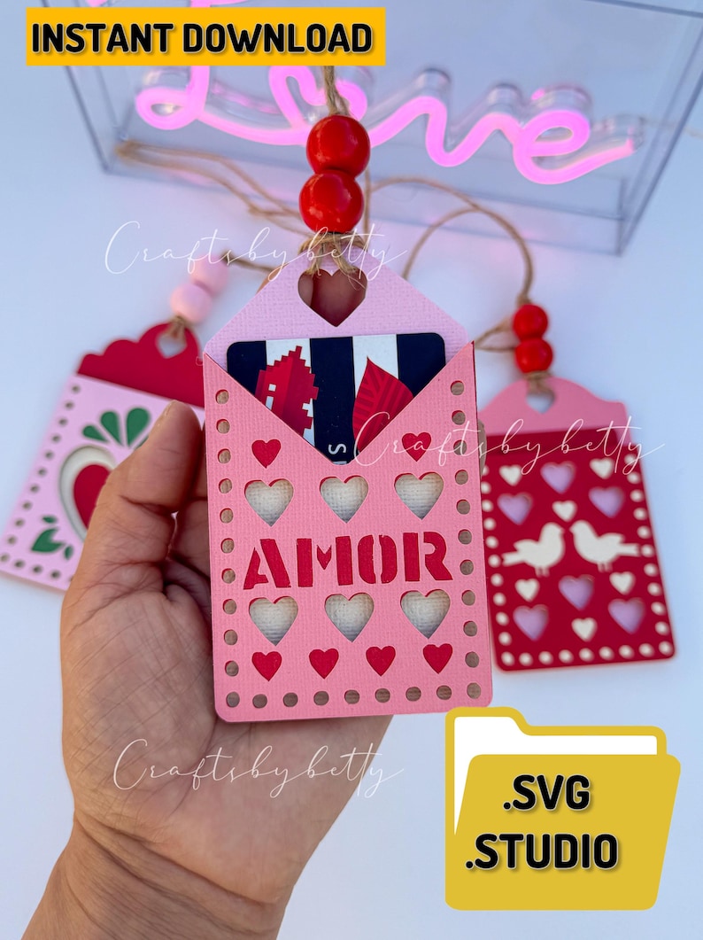 Valentine's Day Gift Card Tag SVG Bundle (digital Download) - Etsy