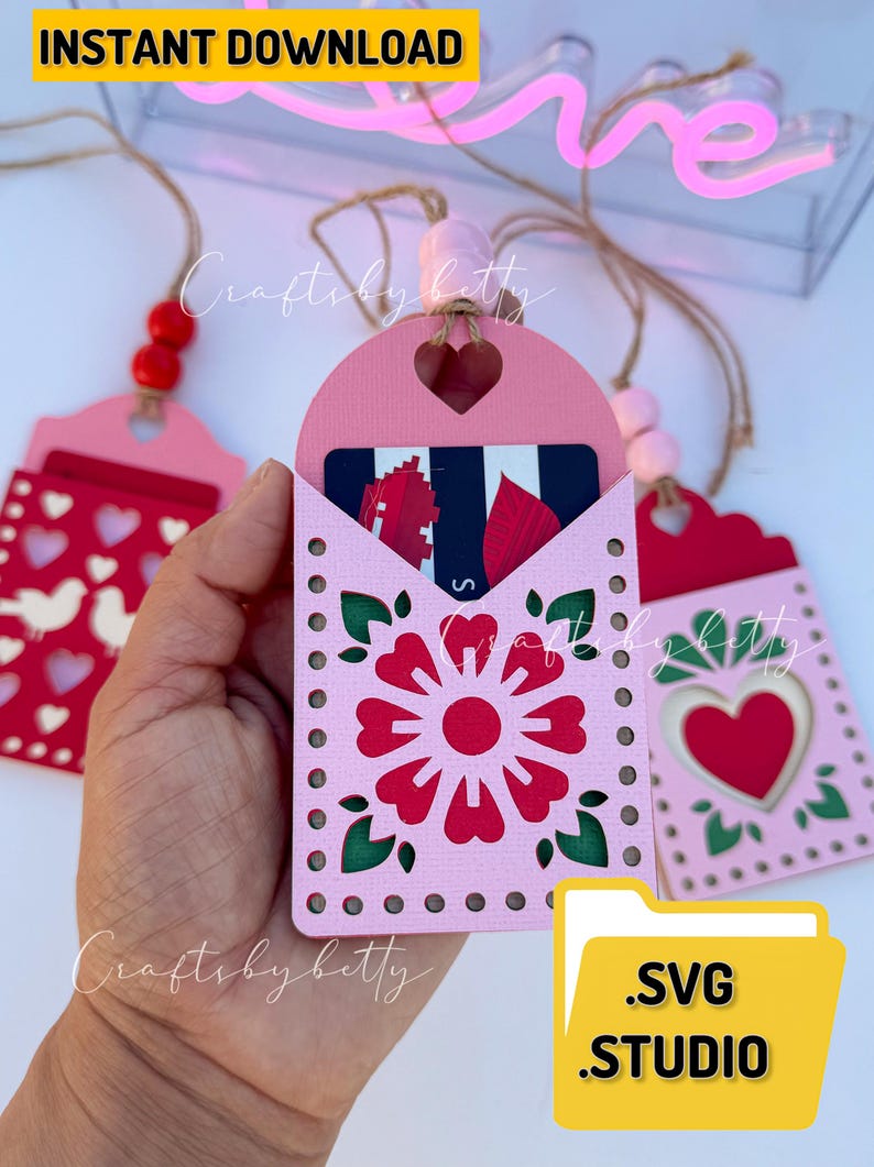 Valentine's Day Gift Card Tag SVG Bundle (digital Download) - Etsy
