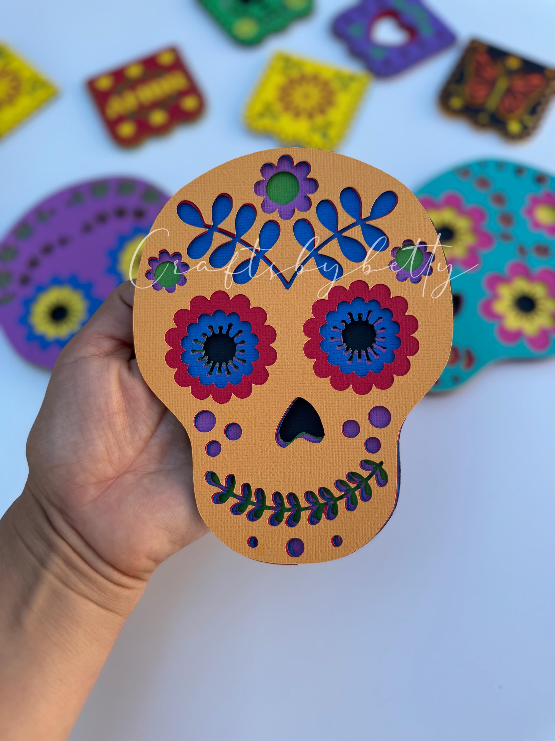Sugar Skull SVG Bundle: Día De Los Muertos Template (digital Download ...