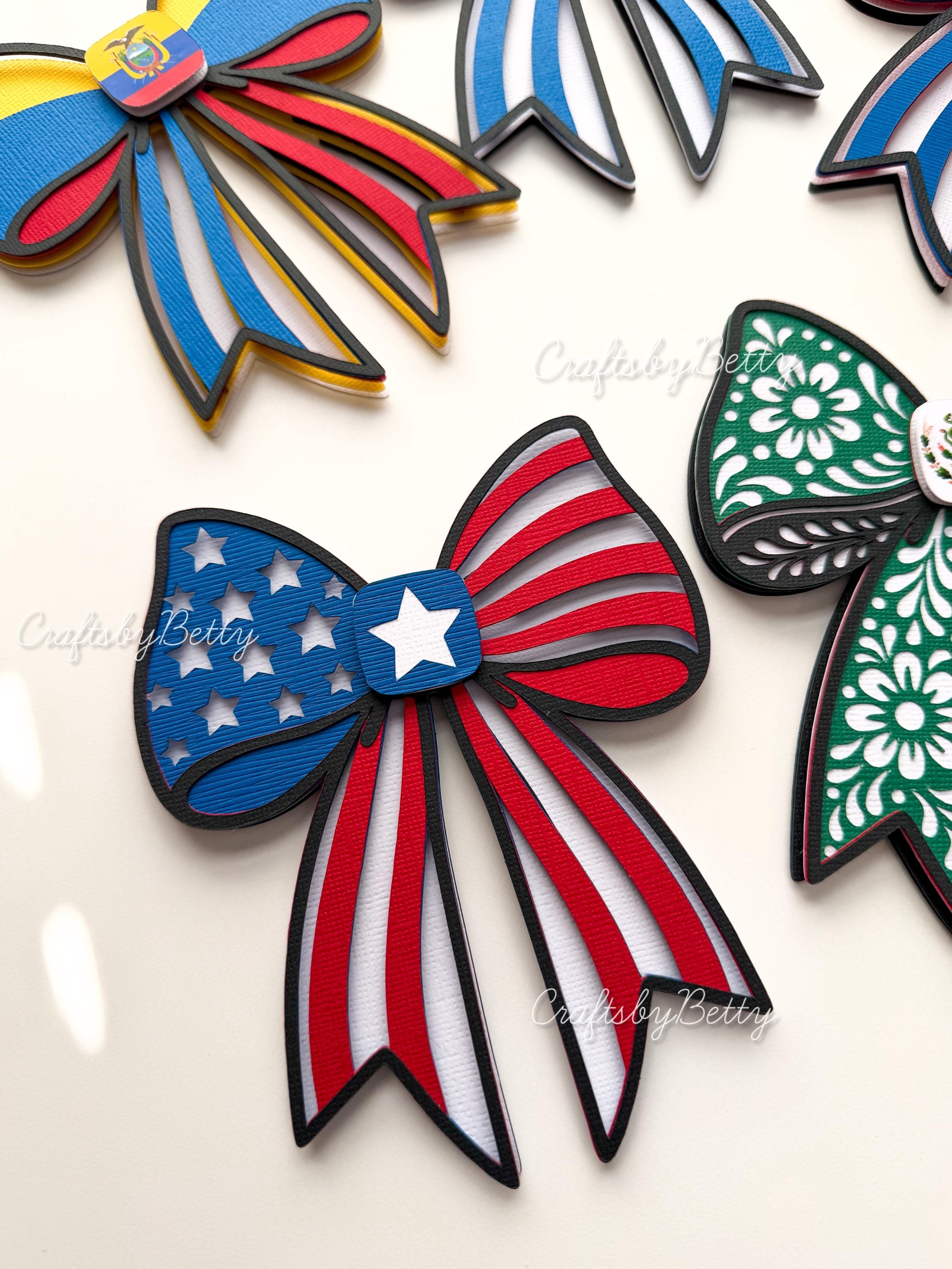 Multi Flag Bow Bundle SVG: Layered 3D Design (digital Download) - Etsy
