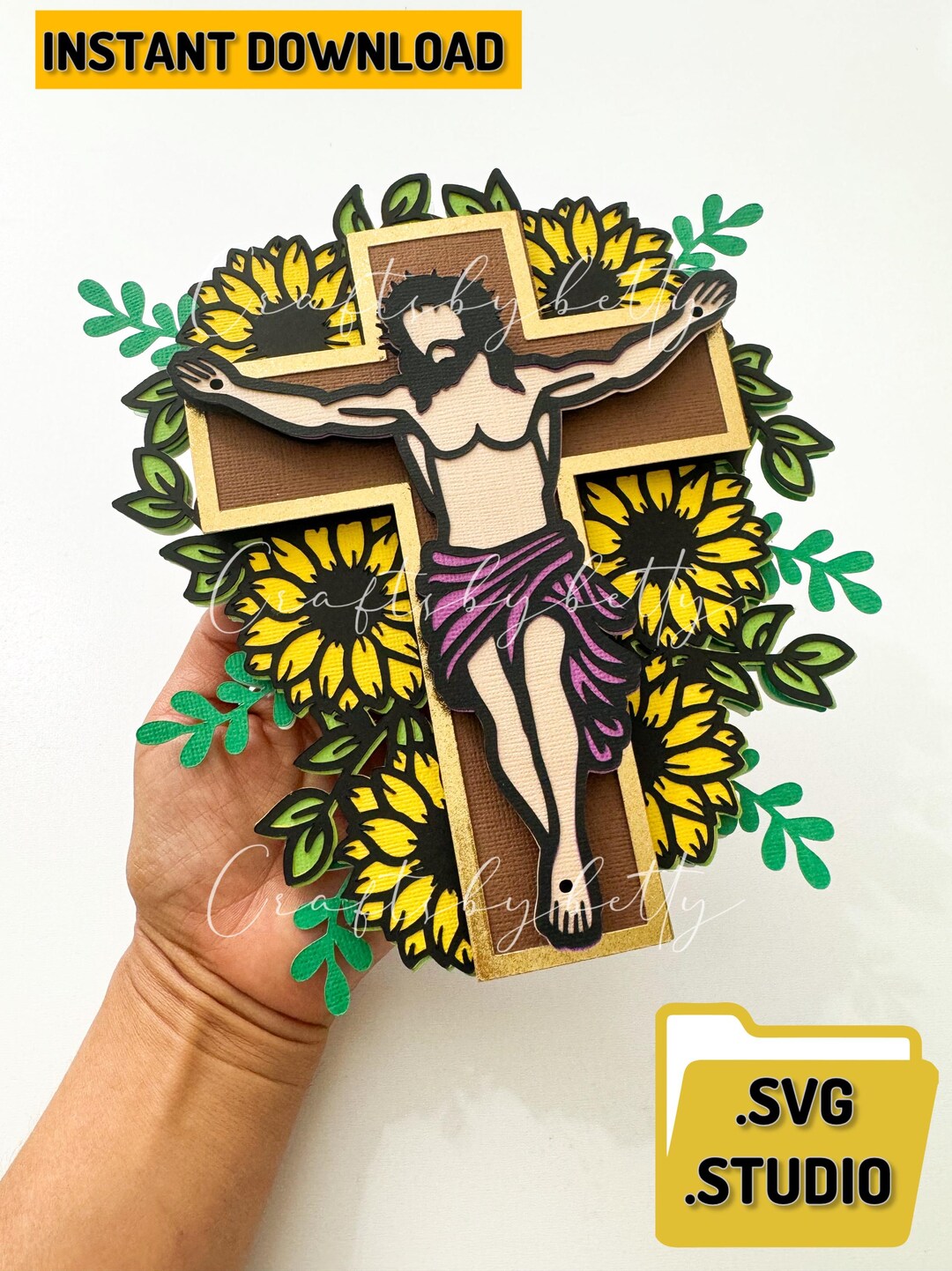 Jesus on Cross SVG: Catholic Sacred Heart SVG Files (instant Download ...