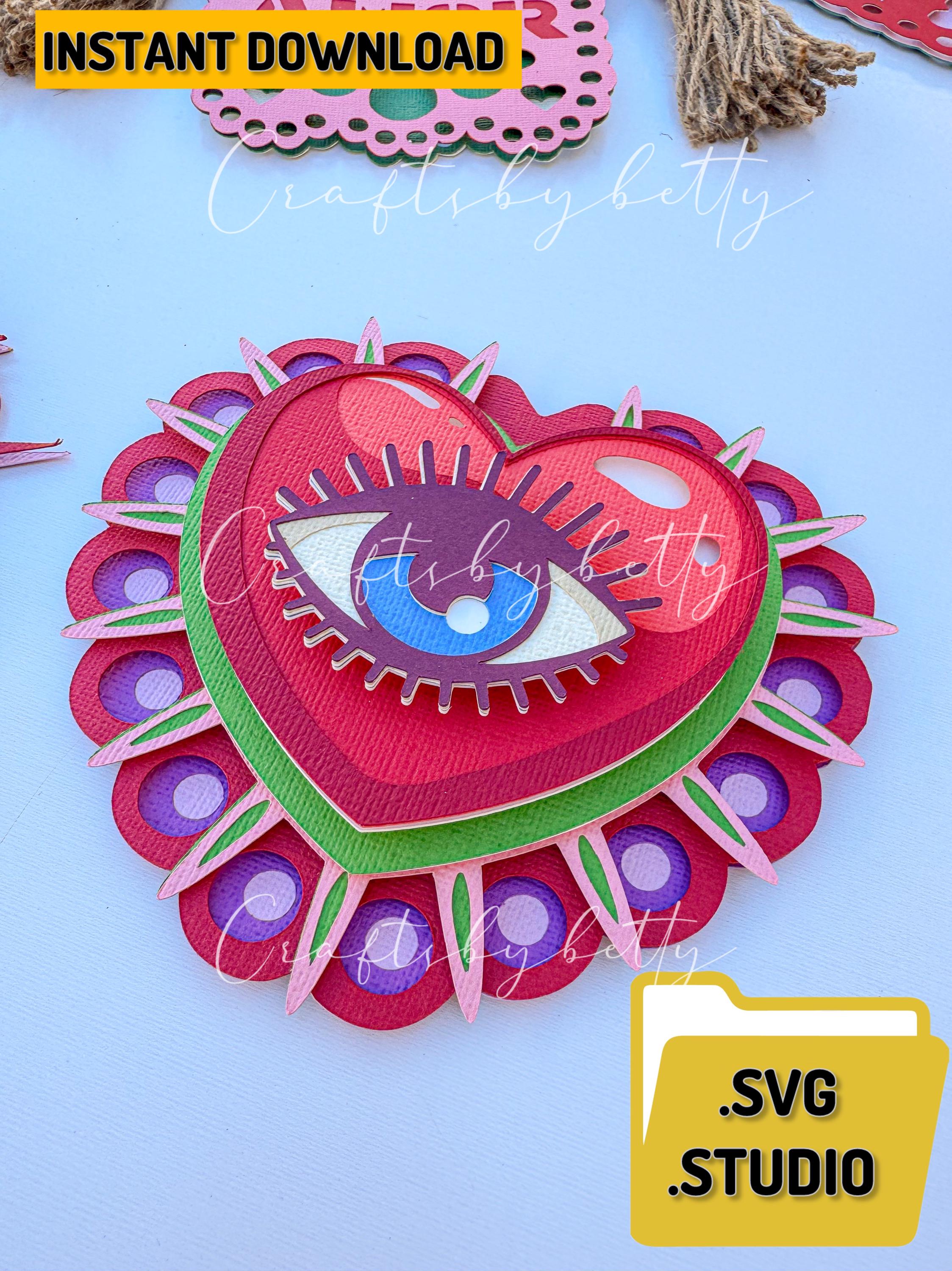 Valentines Day Svg,mexican Sacred Heart Svg,mexcian Digital Files ...