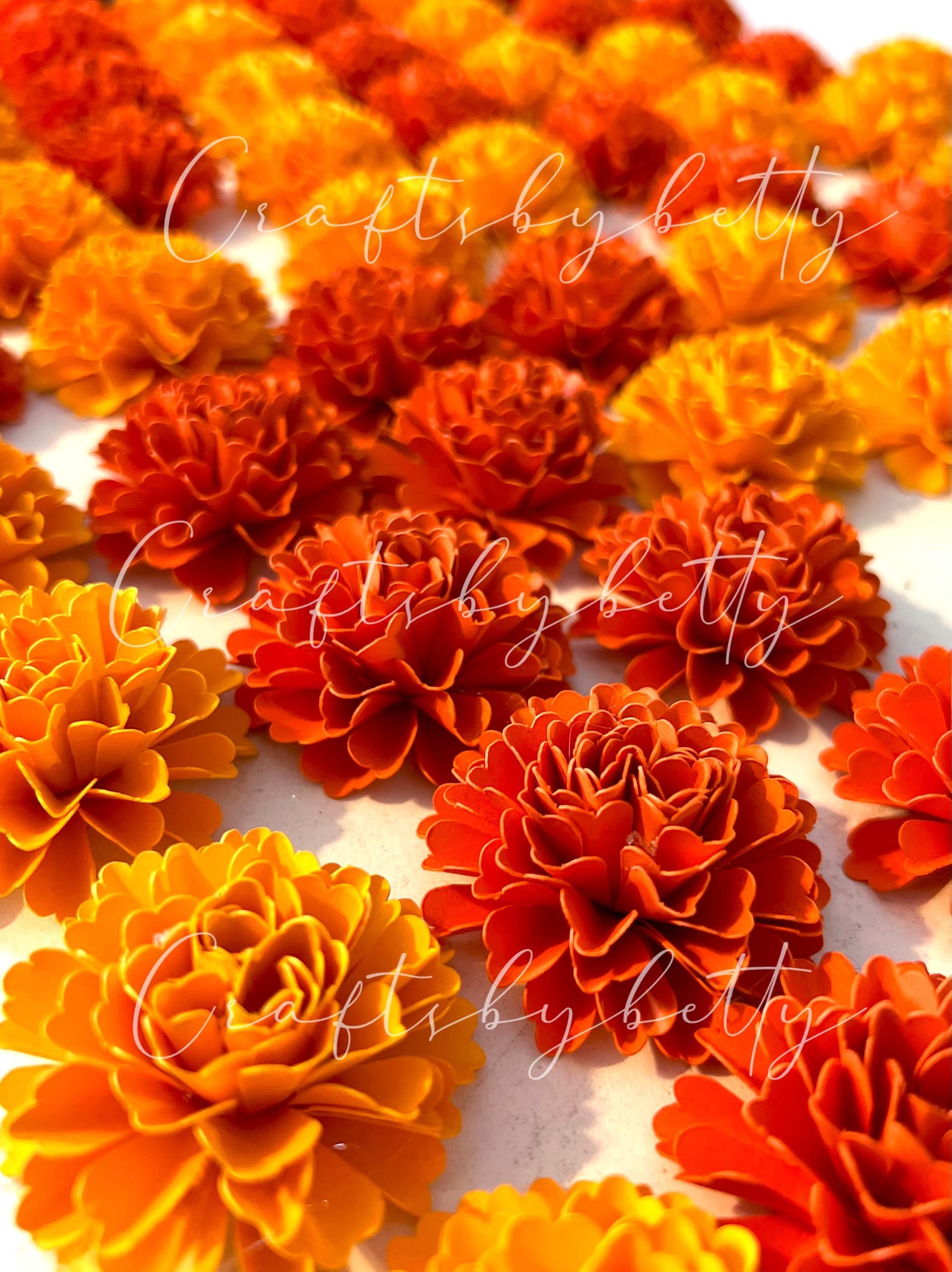 Marigold Paper Flower Template: Cempasuchil SVG, PDF, .STUDIO (digital ...