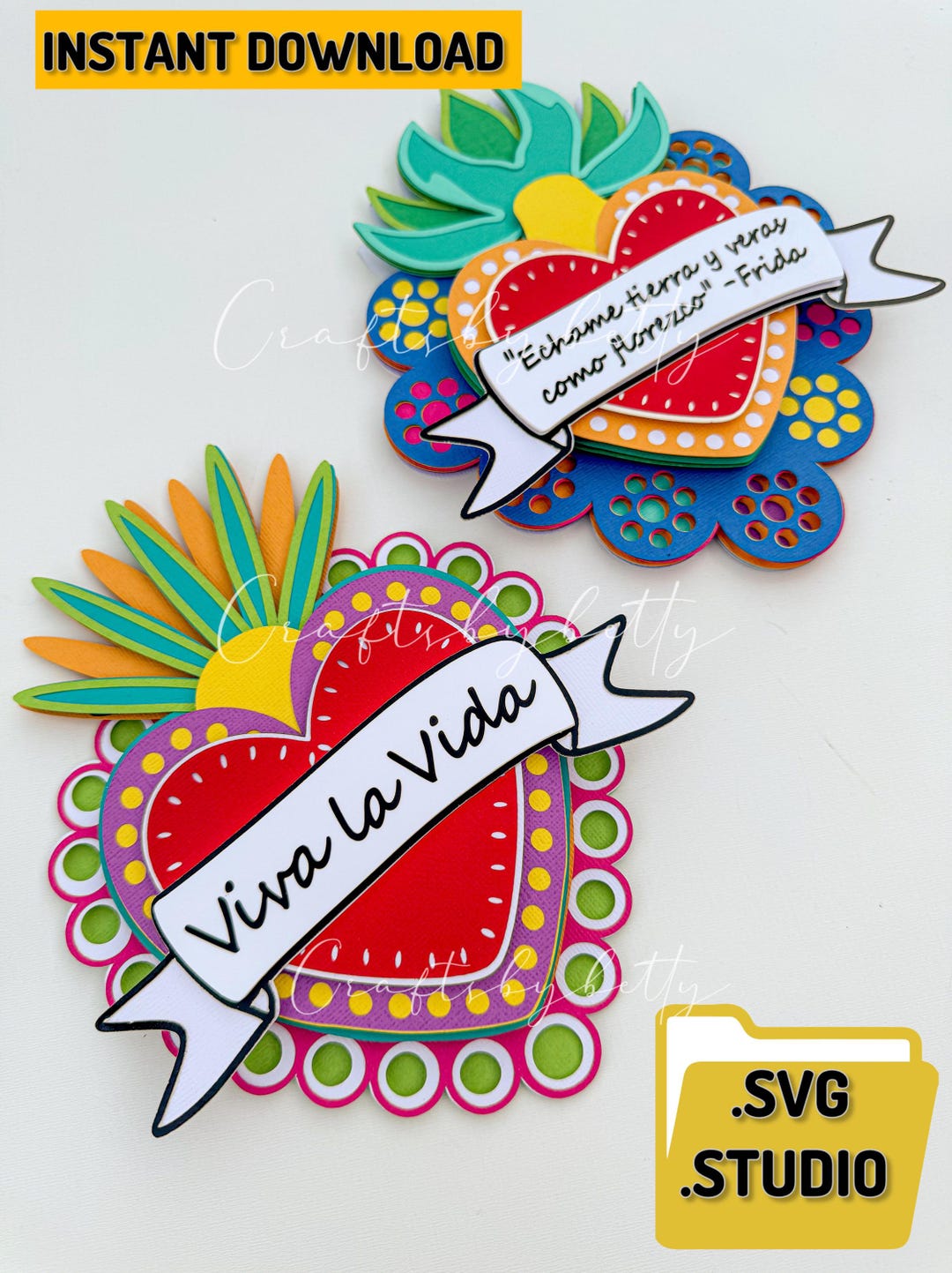 Viva La Vida Heart SVG Bundle, Mexcian Digital Files, Day of the Dead ...
