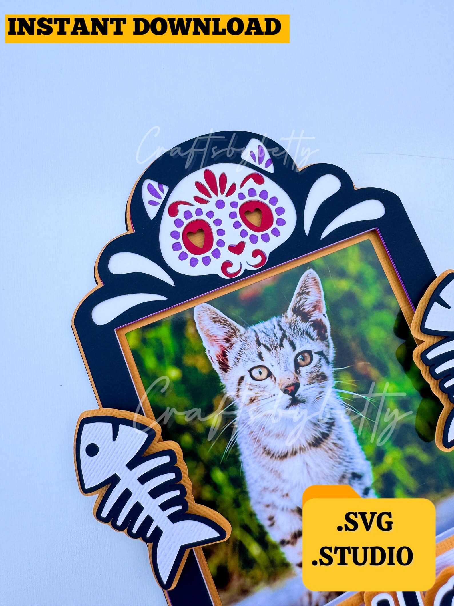 Day of the Dead Nicho Frames SVG Bundle, Cat and Dog Alebrije (instant ...
