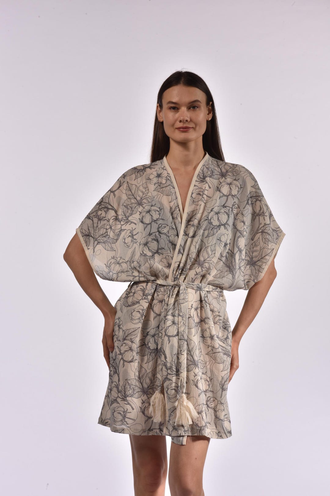 Boho Morning Robe, Organic Cotton Spa Robe, Bridal Robe, Ethnic ...