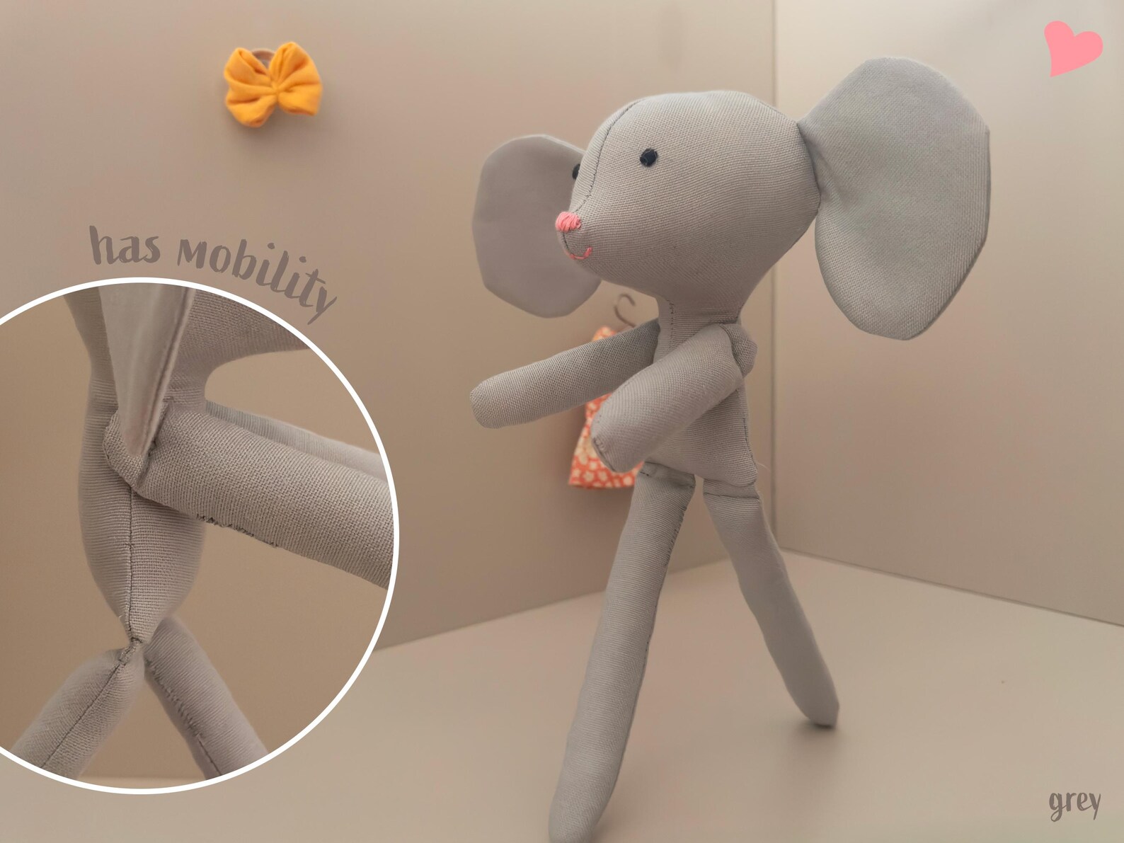 Handmade Doll - Adorable Stuffed Mouse Doll - Rag Doll - Baby Shower ...