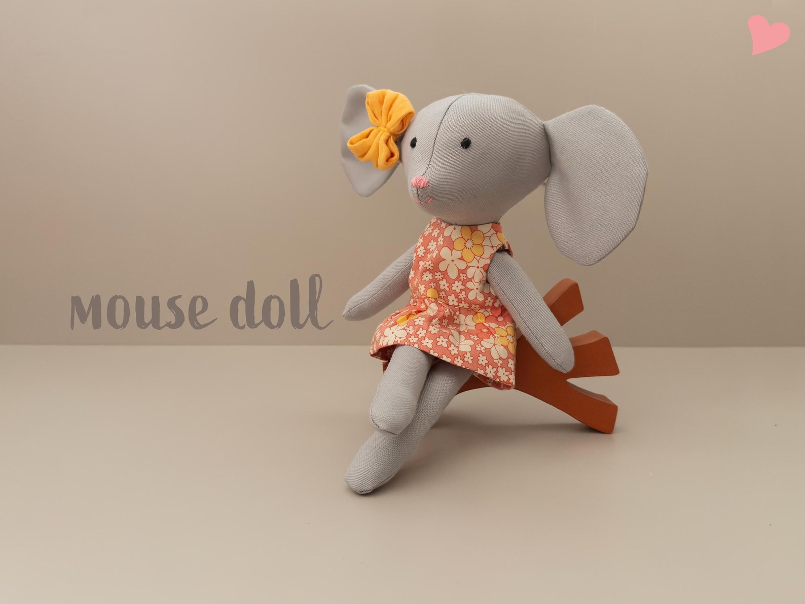 Handmade Doll - Adorable Stuffed Mouse Doll - Rag Doll - Baby Shower ...
