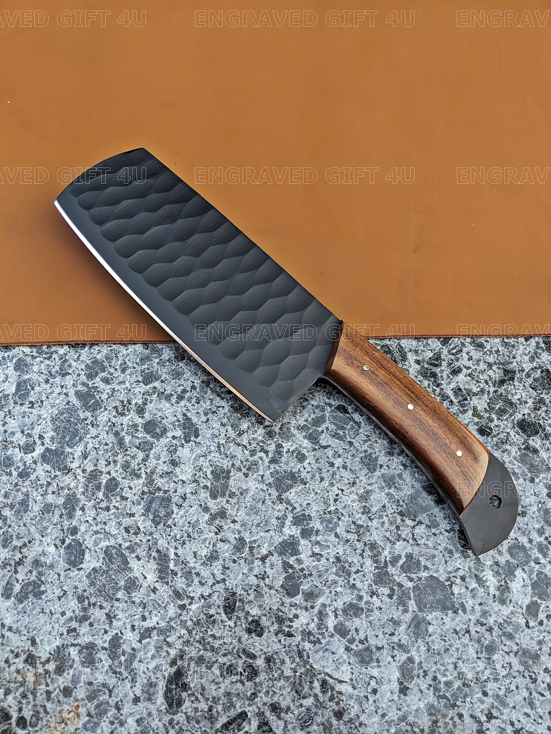 Chopper Knife Matt Black Powder Coated Blade BBQ Cleaver Gift for Him ...