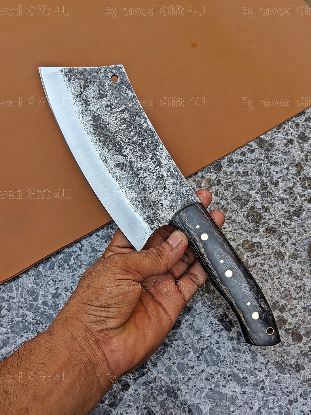 Personalized Cleaver Hand Forged High Carbon Steel Cleaver Curved Blade ...