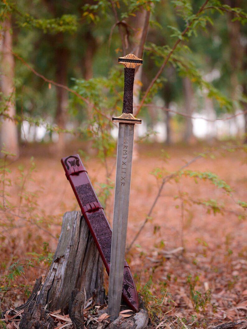 Hand-forged Viking Sword: Personalized Norse Replica With Scabbard - Etsy