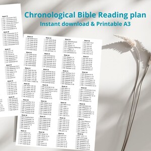 Chronological Bible Reading Tracker | Read the Bible in a Year | Bible ...