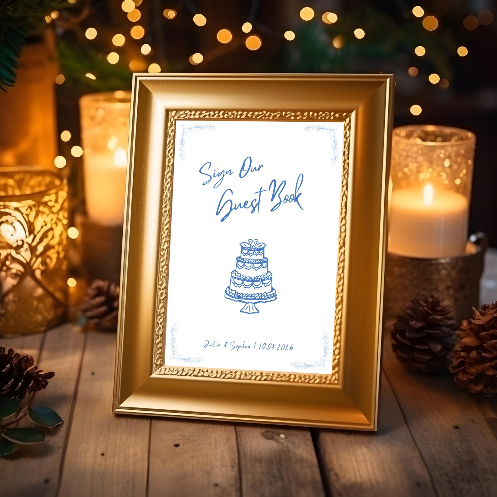 Guest Book Sign - Digital Download for Canva, Hand-drawn Font With ...