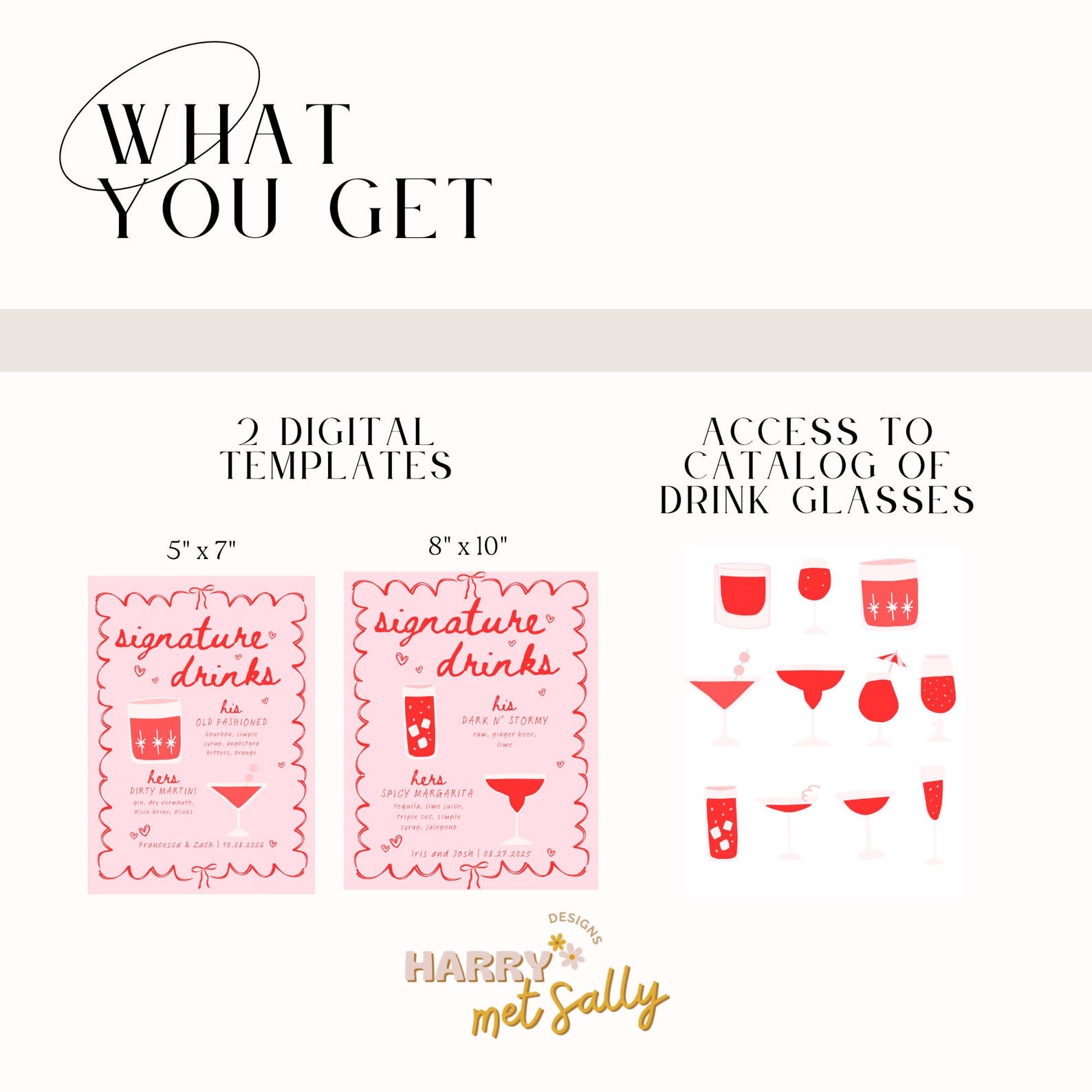 Hand Drawn Signature Cocktail Sign, Wedding Drink Sign, Hand-drawn ...