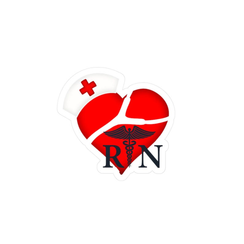 Nurse Love Heart Kiss-cut Vinyl Decals, Perfect for Nurses, Medical ...