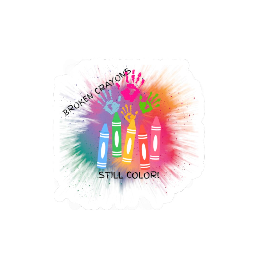 Color Splash Broken Crayons Still Color Kiss-cut Vinyl Decal Sticker ...