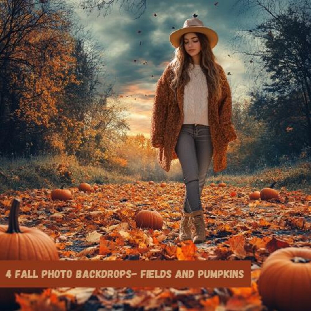 4 Fall Photo Backdrops: Pumpkin Field Scenes | Autumn and Fall Digital ...