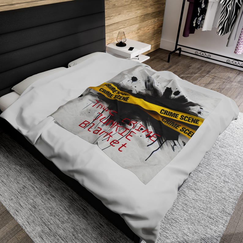 True Crime Throw Blanket, Cozy Bedding, Soft Blanket, Crime Lover Gift ...